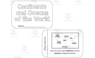 Label the Continents + Oceans Activity by Teach Simple