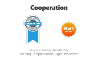 Cooperation Character Reading Comprehension Worksheet by Teach Simple