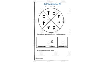CVC Word Builder #1 Phonics Game, Sight Words Printable, Word Builder ...