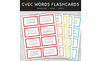 CCVC Words Tracing Flashcards: Short Vowels (A E I O U), CCVC Words ...
