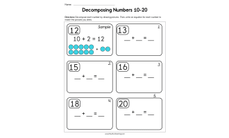 Decomposing the Numbers Worksheet by Teach Simple