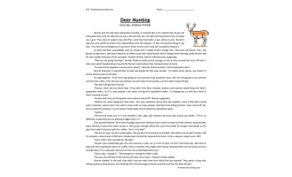 Danny the Deer - Reading Comprehension Worksheet by Teach Simple