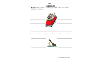 Describing Pictures Adjectives Worksheet by Teach Simple