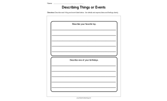 Describing People and Places Worksheet by Teach Simple