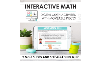 Digital Math for 2.MD.5 - Relate Addition and Subtraction to Length (Slides + Self-Grading Quiz ...