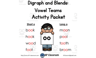 Digraph OA OW OE Vowel Teams Activity Packet and Worksheets by Teach Simple