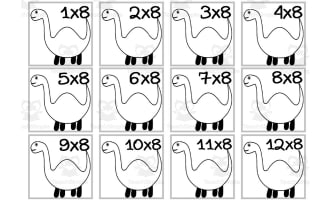 Dinosaur Multiplication Custom Craft Cards x2 by Teach Simple