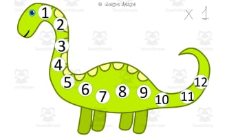 Dinosaur Repeated Addition Mats Set 4 by Teach Simple