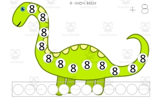 Dinosaur Repeated Addition Mats Set 4 by Teach Simple