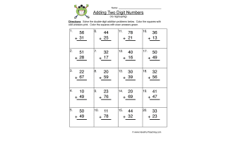 Adding Double Digit With Regrouping Worksheet by Teach Simple