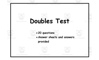 Doubles and Halves Speed Test by Teach Simple