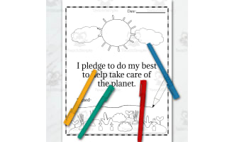 Earth Day Pledge Worksheet by Teach Simple