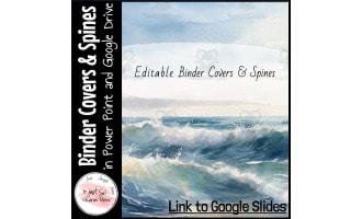 White Dots on Cyan Blue Watercolor Binder Covers & Spines by Teach Simple