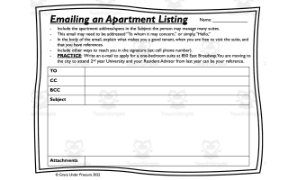 Email Vocabulary Handout: Letter Writing and Life Skills by Teach Simple