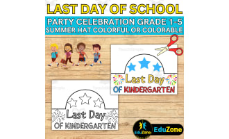 Last Day Of School: Colorable Summer Crowns for Grades 1-5 Last Day! by ...