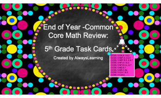 Back to School Math Review Task Cards for 5th Grade by Teach Simple