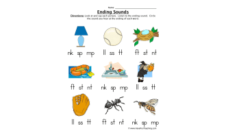 Ending Digraphs Sentences Worksheet by Teach Simple
