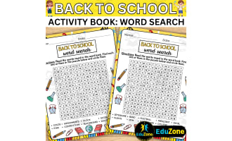 Back to School Activity Book: Word Search, Scramble, Sudoku, Crossword ...