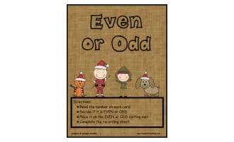 Odd or Even Worksheet by Teach Simple