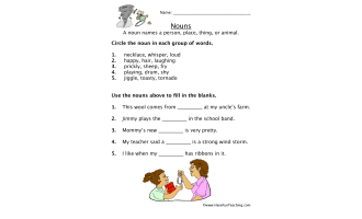 Identifying Nouns Worksheet by Teach Simple