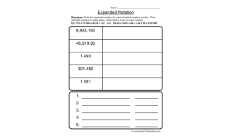 Place Value Expanded Form Worksheet by Teach Simple