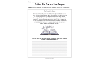 Fables The Crow and The Pitcher Worksheet by Teach Simple
