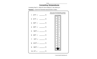Celsius to Fahrenheit Worksheet by Teach Simple