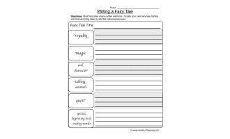 Fairy Tales Elements Worksheet by Teach Simple