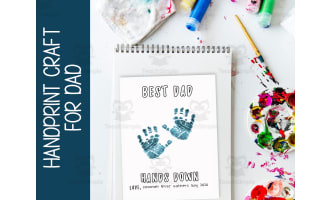 Father's Day Gift for Dad, DIY Handprint Craft, Take Home Card ...