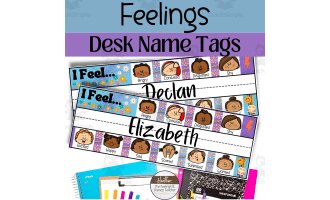 Positive Affirmations Themed SEL Desk Name Tags by Teach Simple