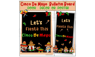 Cinco de Mayo Fiesta Bulletin Boards Mexican Classroom Door Decoration ...