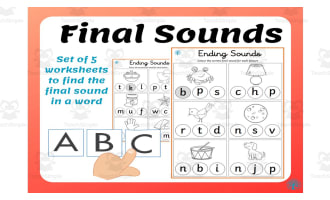 Finding the Final Sound in a Word Worksheets by Teach Simple
