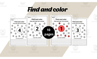 count and color worksheets for kindergarten. by Teach Simple