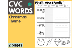 CVC Words Worksheets Find the Word 19 Word Families by Teach Simple