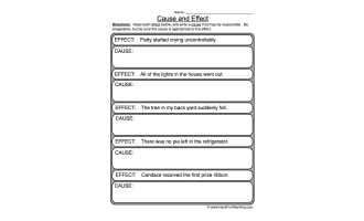 Cause and Effect Find it Worksheet by Teach Simple