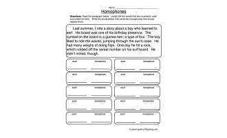 Their, There, They're Homophones Worksheet by Teach Simple