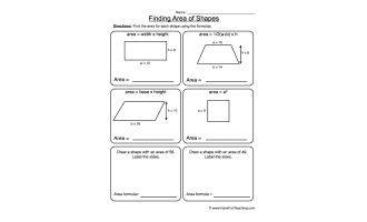 Finding the Area of Grid Shapes Worksheet by Teach Simple