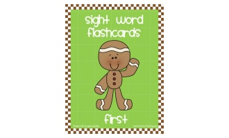 Primer Gingerbread Theme Sight Words Flash Cards by Teach Simple