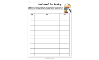 Second Grade Nonfiction I am Reading Worksheet by Teach Simple