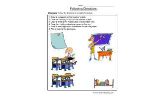 Drawing Follow Directions Worksheet by Teach Simple