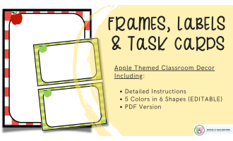 Frames Labels And Task Cards | Fall Themed by Teach Simple