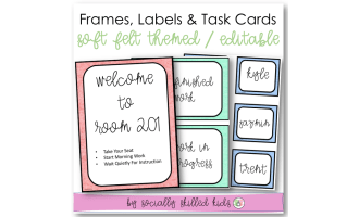 Frames, Labels and Task Cards | Apple Themed by Teach Simple