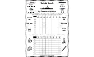 French: Battleship - Numbers + School Vocabulary by Teach Simple