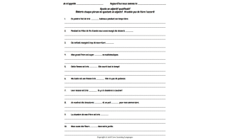 French: Correct the Mistakes Worksheet | Aller and Descriptive ...