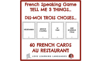 French game - Tell me 3 things by Teach Simple