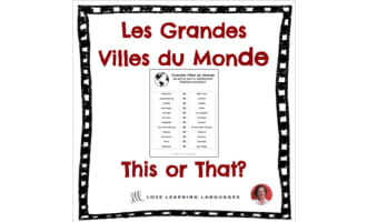 French Geography Theme - This or That Activity - Les Capitales du Monde ...