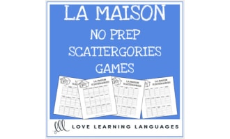 English Vocabulary - House and Home - Scattergories No Prep Printable ...