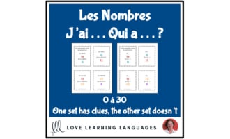 Spanish: Numbers 0-30: I Have Who Has? Game by Teach Simple