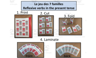 French: jeu des 7 familles- Conjugation Speaking Game- with -ER -IR and ...