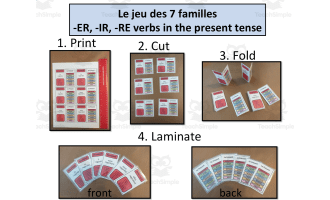 French: jeu des 7 familles- Conjugation Speaking Game- Regular ER verbs ...